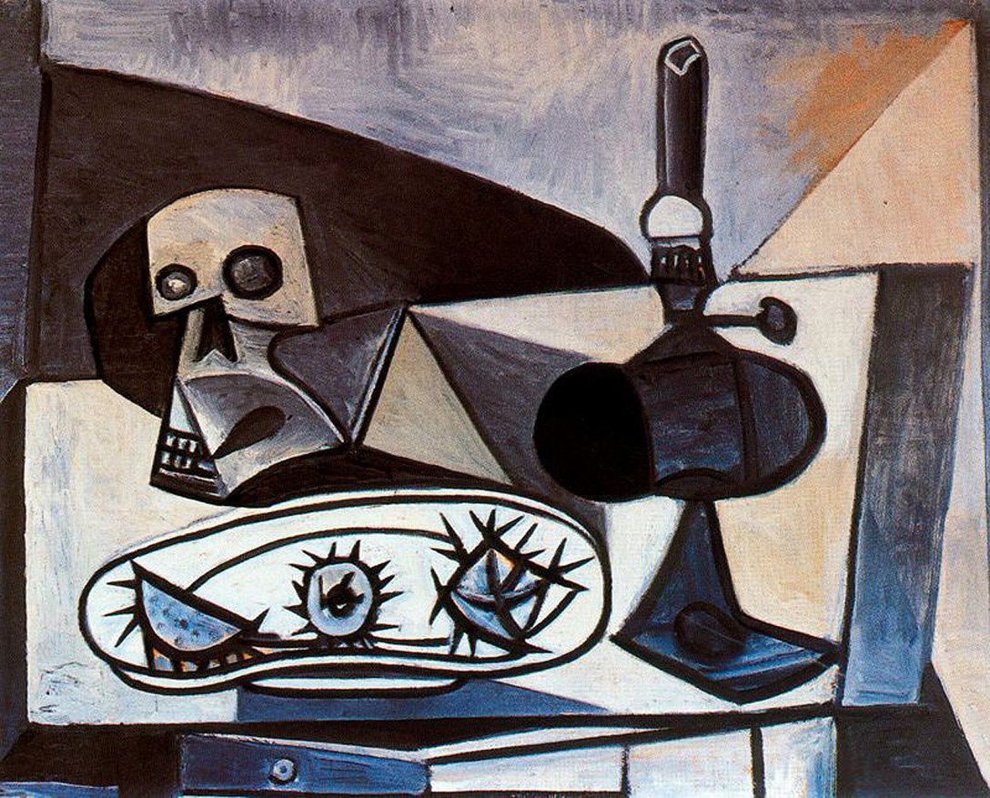 Cráneo erizos y lámpara sobre una mesa 1943 Pablo Picasso Musée Picasso ...